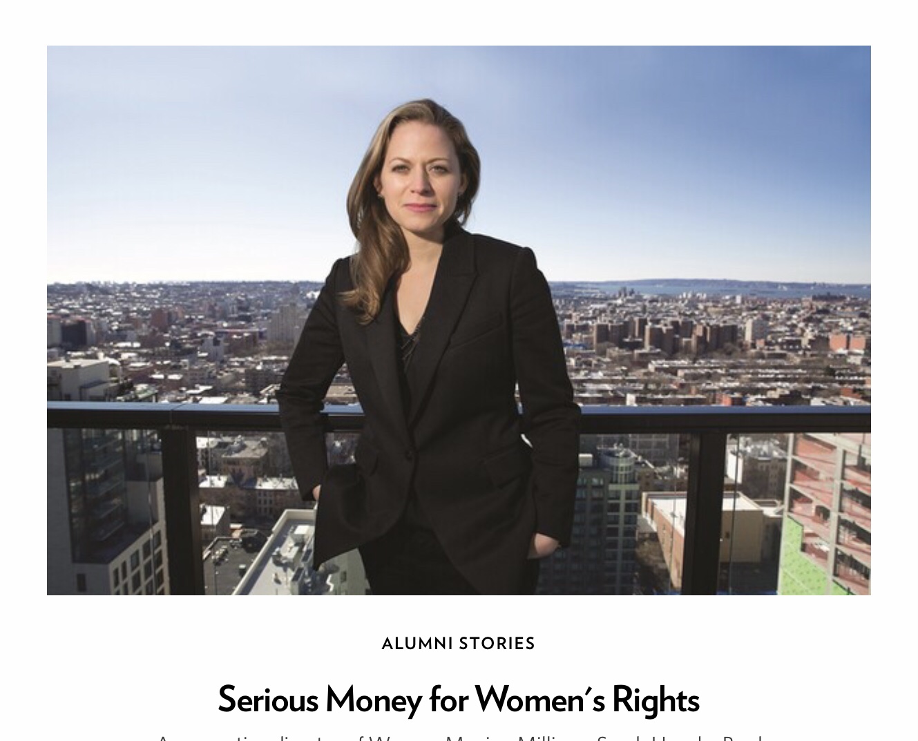 My Profile of Sarah Haacke Byrd, executive director of Women Moving ...